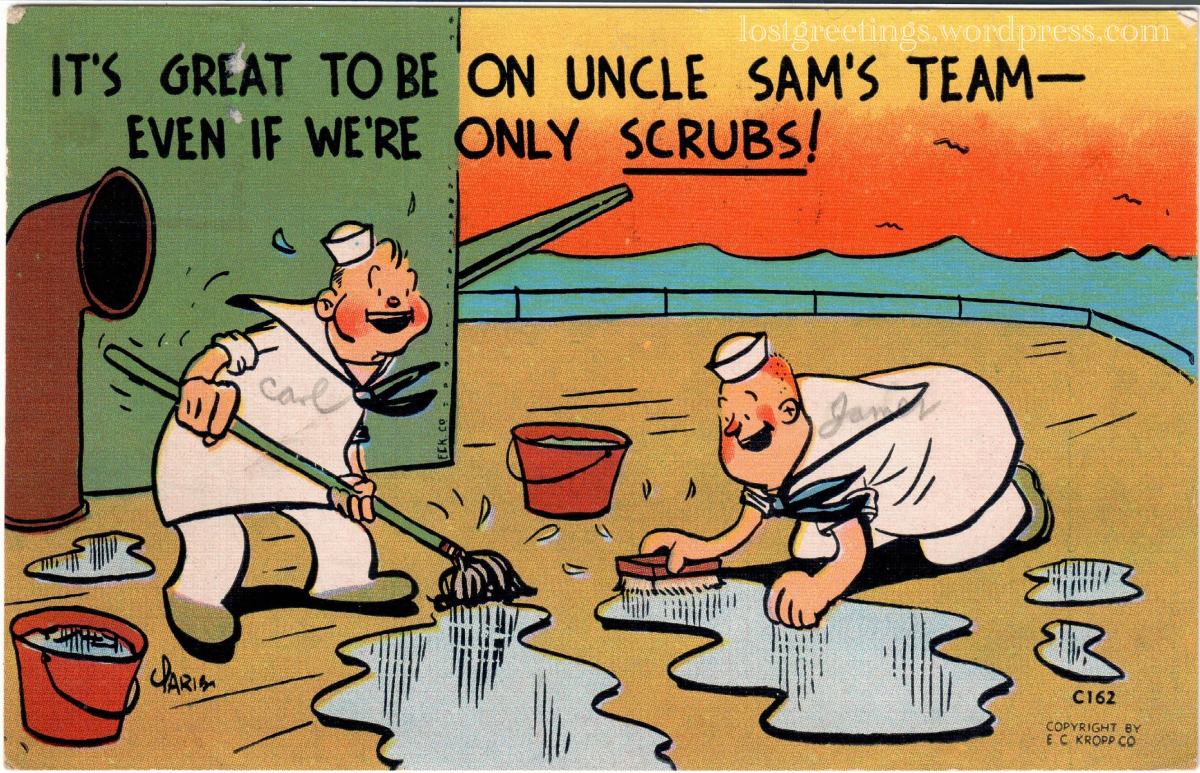 Uncle Sam’s Scrubs [1952 – San Diego, CA] – Lost Greetings
